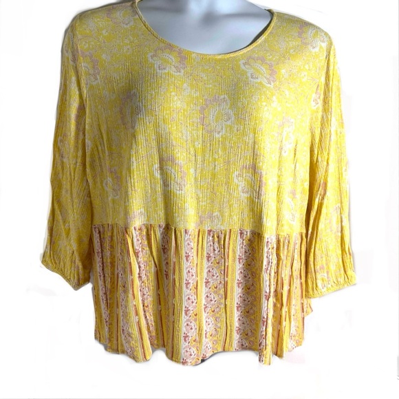 Cato | Tops | Cato Babydoll Tunic Peasant Flowy Top Sz 2224 3x Yellow ...